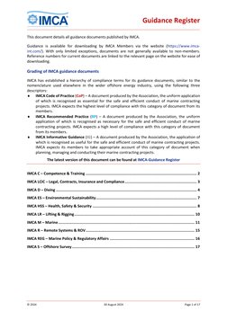 IMCA Guidance Document Overview | PDF | Underwater Diving