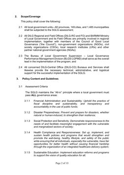2025 SGLG Guidelines and Assessment Criteria | PDF | Governance | Policy