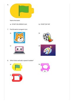Grade 1 Scratch Jr Worksheet | PDF