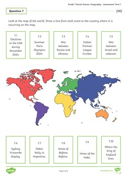 Grade 7 Geography Term 1 Assessment | PDF | Compass | Equator