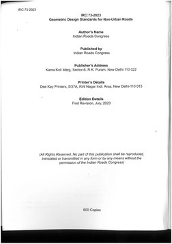 IRC 73 2023 Geometric Design Standards For Non Urban Rural Roads | PDF