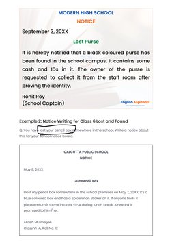 Notice Writing On Lost and Found - Format, Examples (2024) | PDF