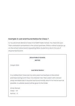Notice Writing On Lost and Found - Format, Examples (2024) | PDF
