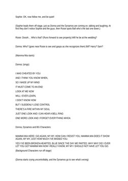Mamma Mia Musical Script Excerpt | PDF