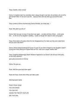 Mamma Mia Musical Script Excerpt | PDF
