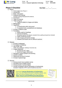 Grade 12 CAT PAT Guide by Mr Long | PDF | Spreadsheet | Websites