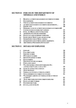 SAMRASS Codebook for Mining Accidents | PDF | Loader (Equipment) | Risk