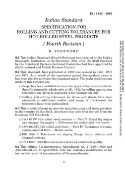 Is 1852 PDF | PDF | Engineering Tolerance | Rolling (Metalworking)