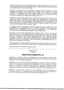 Implementing Executive Order No. 51 | PDF | Breastfeeding | Breast Milk