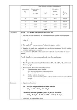 Rate of Reaction Lab Report SK025 | PDF | Reaction Rate | Change