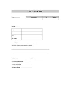 Cash Handover Form Template | PDF | Business | Finance & Money Management
