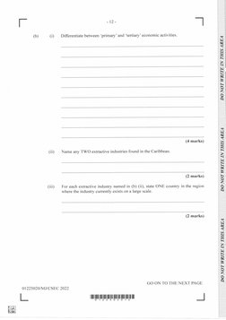 CSEC Geography Paper 2 2022 Map Analysis | PDF