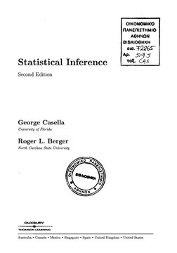 Casella Berger Statistical Inference | PDF