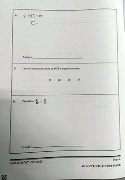 SEA 2022 Mathematics Exam Paper | PDF