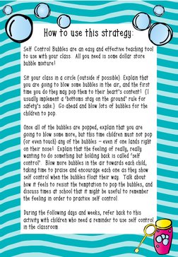 Self Control Bubbles Activity Guide | PDF | Self-Improvement