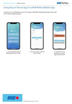 RHB Reflex Secure Plus Activation Guide | PDF | Personal Identification ...