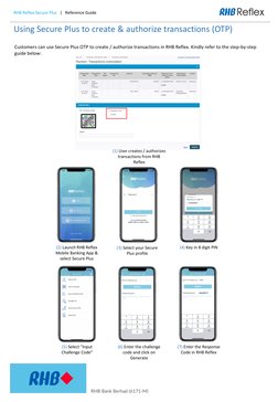 RHB Reflex Secure Plus Activation Guide | PDF | Personal Identification ...