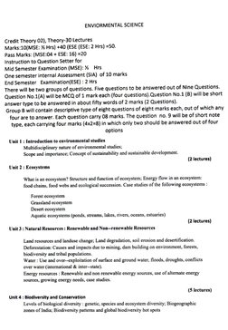 Environmental Science Semester 2 Syllabus | PDF | Biodiversity ...