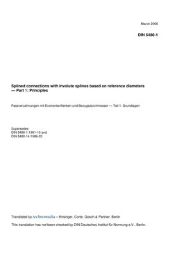 DIN 5480-1: Involute Spline Principles | PDF | Engineering Tolerance | Gear