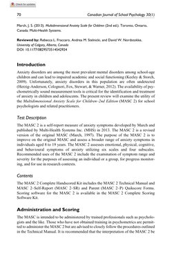MASC 2: Anxiety Scale Overview | PDF | Anxiety Disorder | Obsessive ...