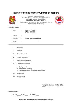 PNP Incident Report Format Guide | PDF | Memorandum | Law Enforcement