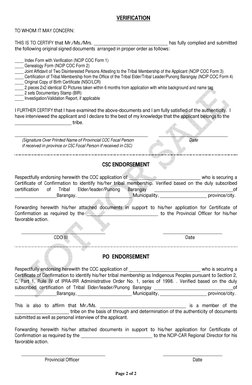 NCIP Certificate of Confirmation Form | PDF | Authentication | Government
