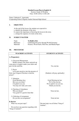 Detailed English Lesson Plan for Grade 10 | PDF | Cognition | Teachers