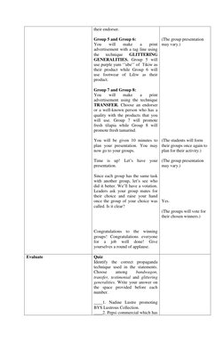 Grade 8 Propaganda Techniques Lesson Plan | PDF | Propaganda | Advertising