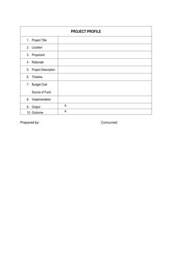 Project Profile Overview and Details | PDF
