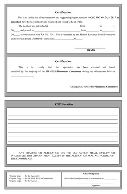 CSC Form No. 33-A Appointment Sample | PDF | Government Information ...