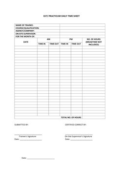 OJT Daily Time Record Template | PDF