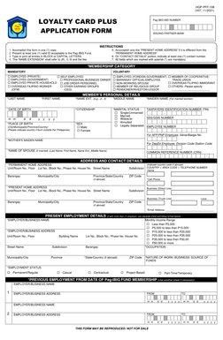 Pag-IBIG Loyalty Card Plus Application Form | PDF | Identity Document ...