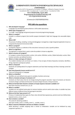 C Programming Viva Question Bank | PDF | Pointer (Computer Programming ...