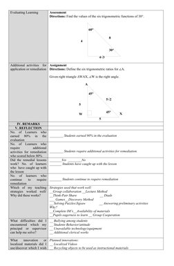 Trigonometric Ratios Lesson Plan | PDF | Triangle | Elementary Geometry