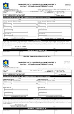 Pag-IBIG Loyalty Card Plus Update Form | PDF | Telephone Numbering Plan ...