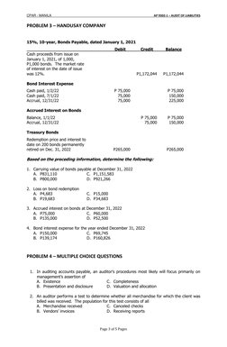 Audit of Liabilities: Test Bank Problems | PDF | Accounts Payable ...