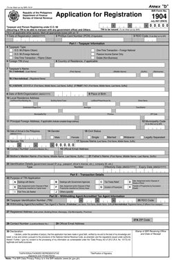 BIR Form 1904 Registration Guide | PDF
