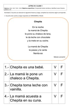 Actividades de Lectura con la Letra Ch | PDF