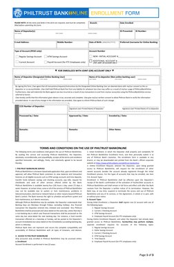 Philtrust Bank Online Enrollment Form | PDF | Deposit Account | Banks