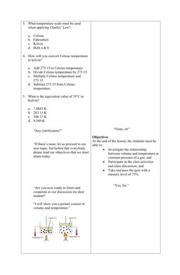 Charles Law Lesson Plan for Science 10 | PDF | Teaching Methods & Materials