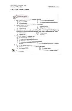 Learning Task 7: Assessment Strategies | PDF | Educational Assessment ...