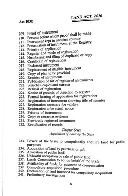 Land Act, 2020. Act 1036 | PDF