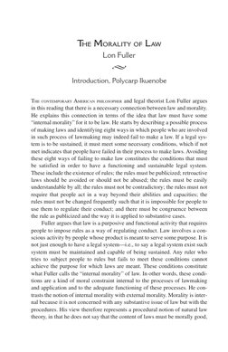Fuller's Eight Principles of Law | PDF | Jurisprudence | Morality