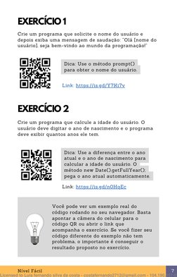 50 Exercícios de JavaScript para Iniciantes | PDF | Média | Script Java