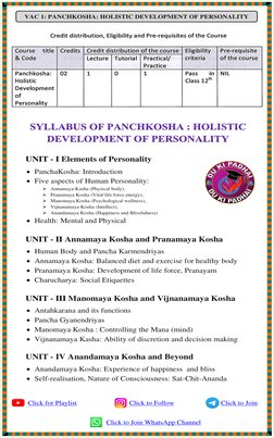 Panchakosha: Holistic Personality Development | PDF | Prana | Ātman ...