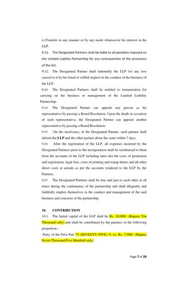 LLP Agreement Draft Template | PDF | Limited Liability Partnership | Law