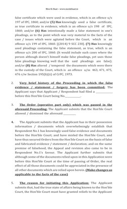 Perjury Application Under Section 340 CrPC | PDF | Discovery (Law ...