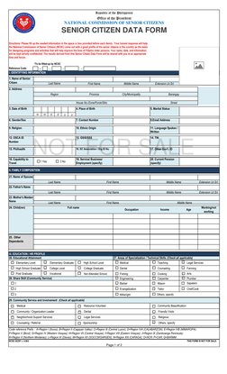 Senior Citizen Data Form Overview | PDF | Chronic Condition | Income