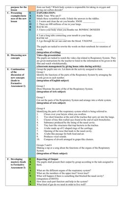 Grade 6 Respiratory System Lesson Plan | PDF | Respiratory Tract ...