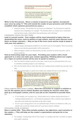 Mastering Column Writing in Journalism | PDF | Newspapers | Jargon